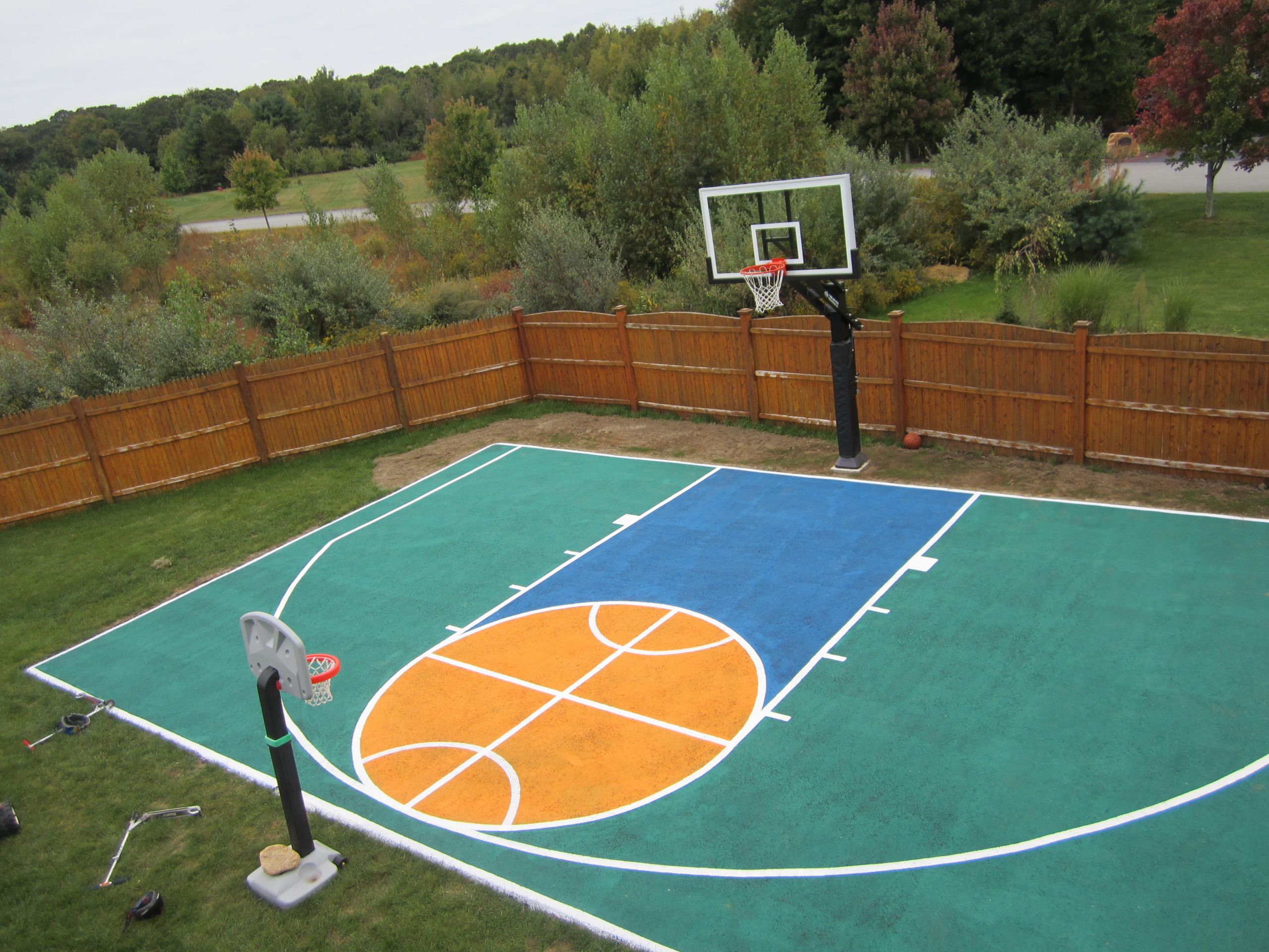35 Terrific Backyard Basketball Court Dimensions Measurements Home 