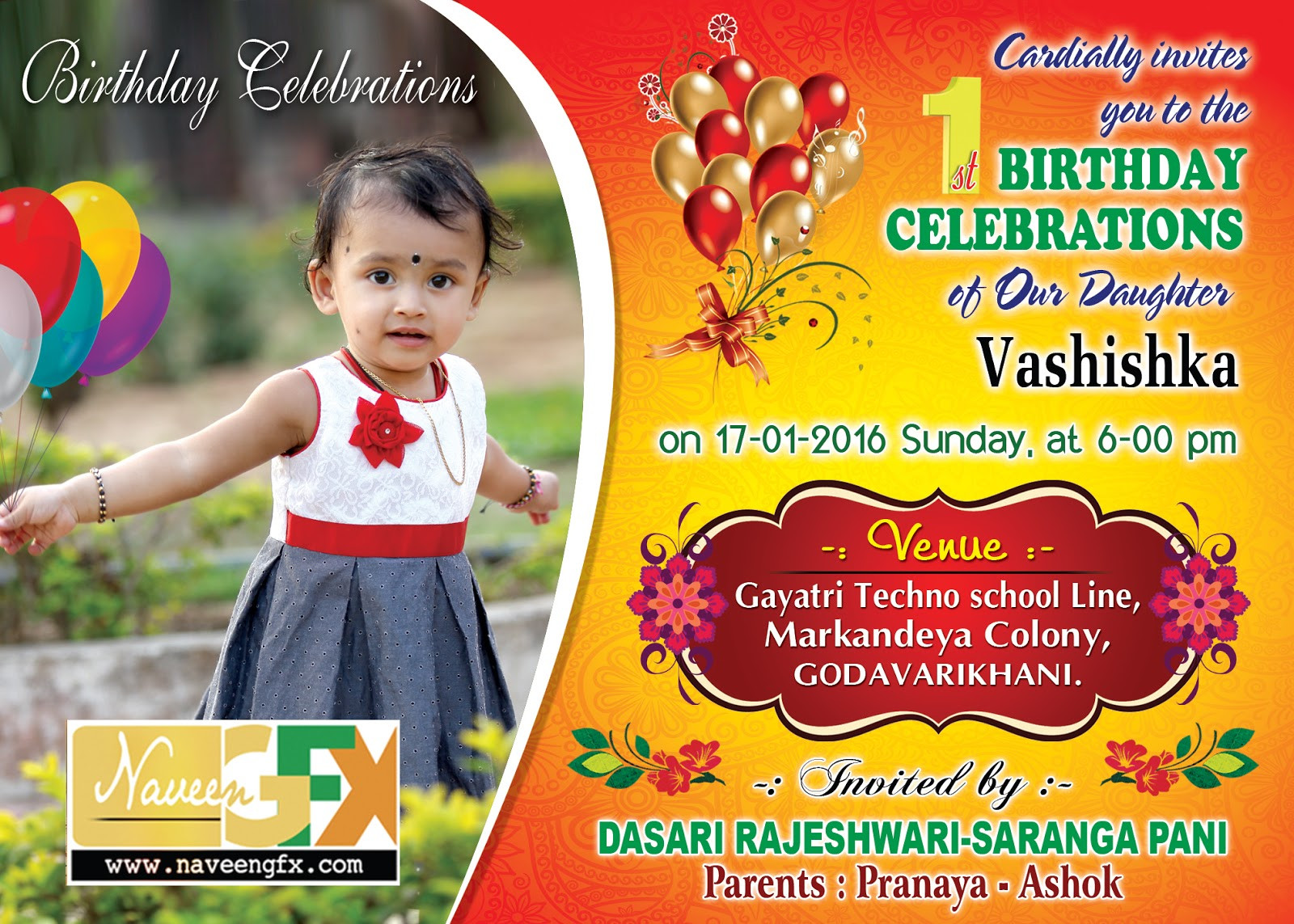 Birthday Invitation Card Design Naveengfx Riset